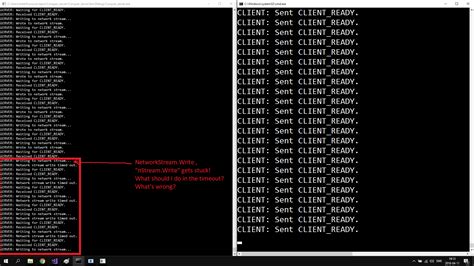 C Networkstreamwrite Gets Stuck What Should I Do After Write