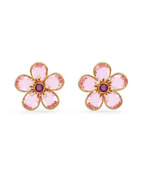 Swarovski Florere Crystal Stud Earrings In Pink Modesens