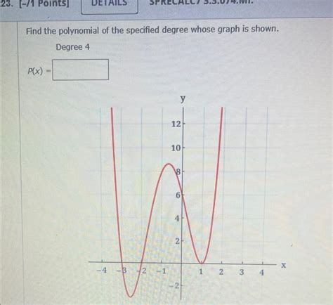 Solved Find The Polynomial Of The Specified Degree Whose