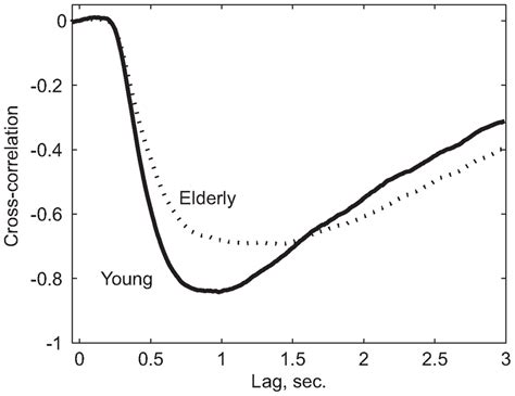 Cross Correlations The Mean Cross Correlations For Young And Elderly Download Scientific
