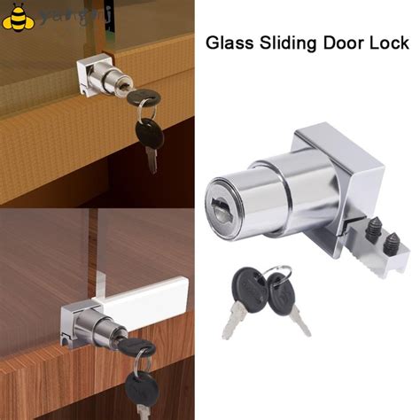 Yangmj Display Lock Zinc Alloy Security Glass Door Lock Furniture Hardware No Punching