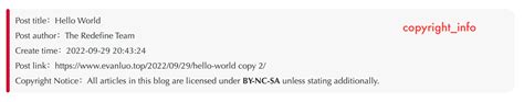 Copyrightinfo Hexo Theme Redefine