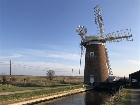 Horsey Wind Pump At Dusk In February Stock Image Image Of Power