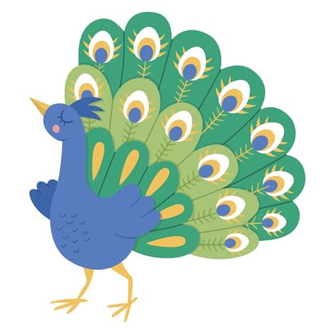 Premium Vector Fairy Tale Vector Peacock Fantasy Bird With Spread