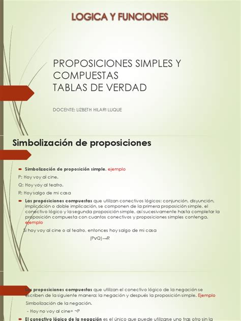 2 Proposiciones Simples Y Compuestas Pdf