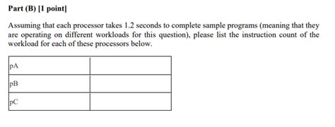 Solved The Following Information About Three Processors Chegg
