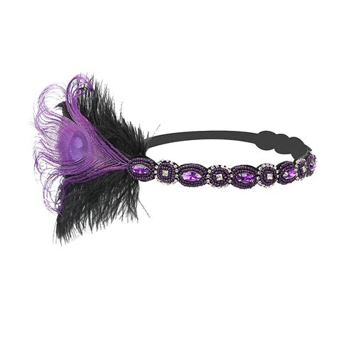 Gzwyht Headbands For Womenhair Accessories 1920s Headpiece Feather