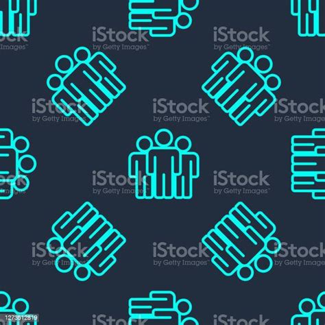 綠線 用戶組圖示在藍色背景上隔離無縫圖案組組圖示業務頭像符號 使用者配置檔圖示向量向量圖形及更多互聯網圖片 互聯網 人 人群 Istock
