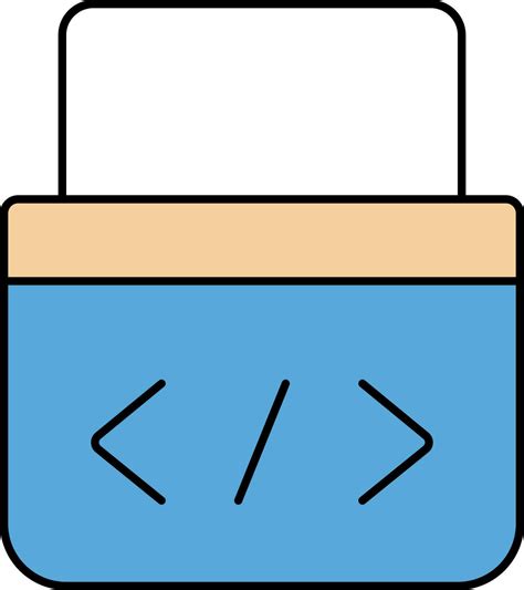 Coding Icon In Blue And Orange Color 24447647 Vector Art At Vecteezy