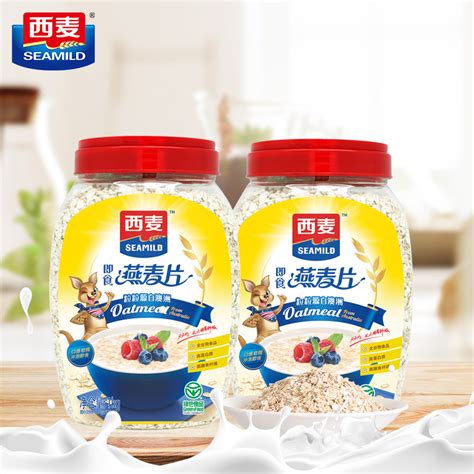 西麦纯燕麦片早餐即食1000g桶0添加蔗糖懒人速食膳食纤维早餐食品吃货星球