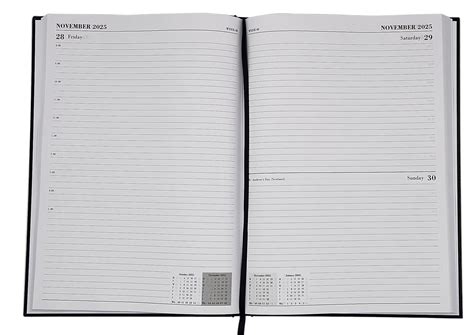 2025 2026 Academic A4 Navy Page Per Day Diary Evelay