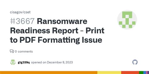 Ransomware Readiness Report Print To PDF Formatting Issue Issue