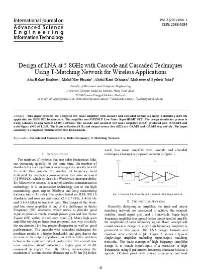 Design Of Lna At 58ghz With Cascode And Cascaded Techniques Using T