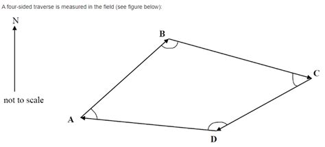 Solved Four Sided Traverse Is Measured In The Field See Chegg