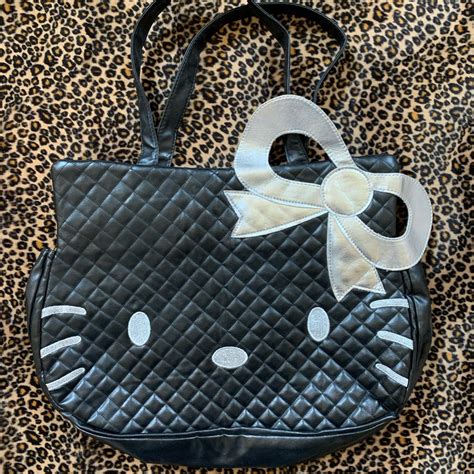 Blacksilver Hello Kitty Bag Purse Large Roomy Depop