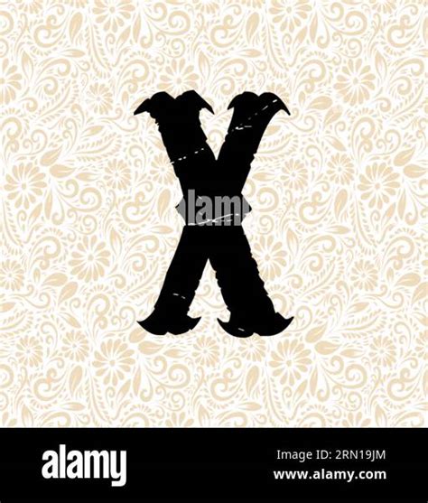 Carnival Alphabet X Lower Black Alphabet Vector Alphabet Vector