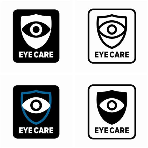 시력 또는 눈 관리 기술 기호 프리미엄 벡터
