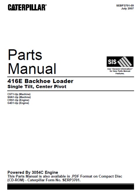 Manual De Partes Caterpillar 416e Sha Crs Marca Caterpillar Linea
