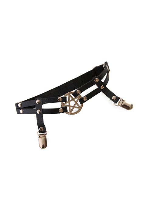 Pentagram Leg Garter With Spikes 45516 Nightshade Corsets