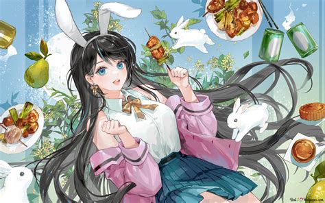 Cute Anime Bunny Girl 8k Wallpaper Download