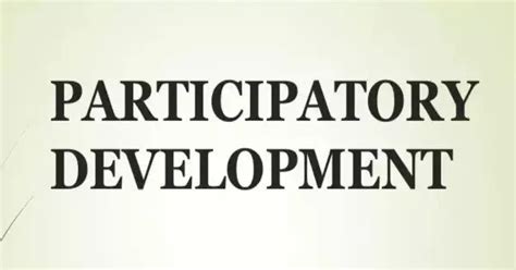 Participatory Development Pd Assignment Point