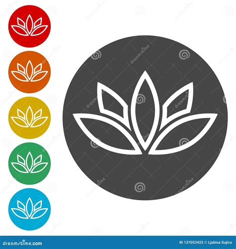 Planta De Loto Simple Icono De La Silueta De Lotus Ilustración Del