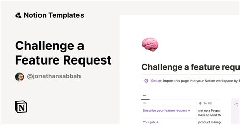 Challenge A Feature Request Template By Jonathan Sabbah Notion