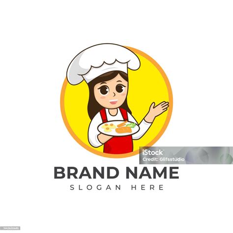 Ilustrasi Vektor Logo Chef Woman Logo Maskot Koki Ilustrasi Stok Unduh Gambar Sekarang Koki