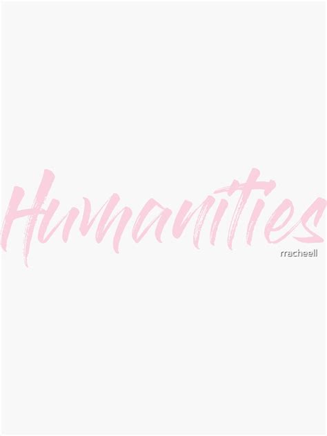 Humanities Class Label In Pink Sticker For Sale By Rracheell Redbubble