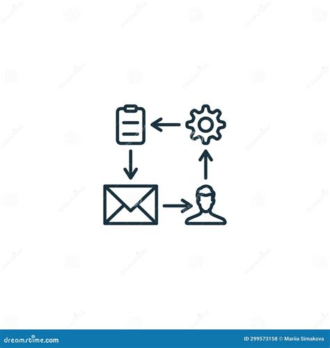 Workflow Outline Icon Monochrome Simple Sign From Productivity Collection Stock Vector