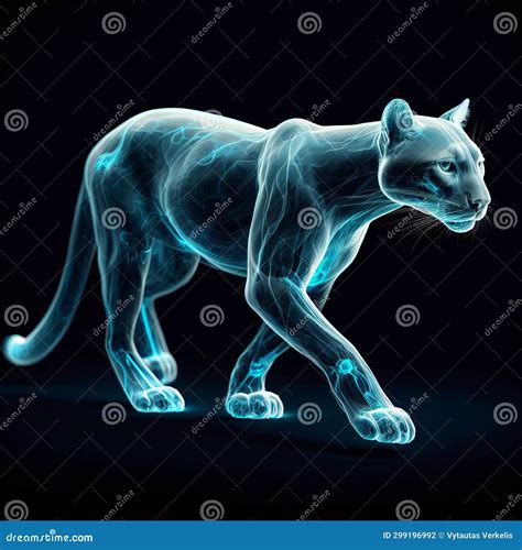 3d Rendered Illustration Of A Female Leopard In X Ray Stock