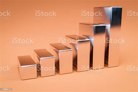 크롬 금속 큐브 계단 상승 그래프 연속 무한 Colorfull 배경 3d 일러스트레이션 0명에 대한 스톡 사진 및 기타 이미지