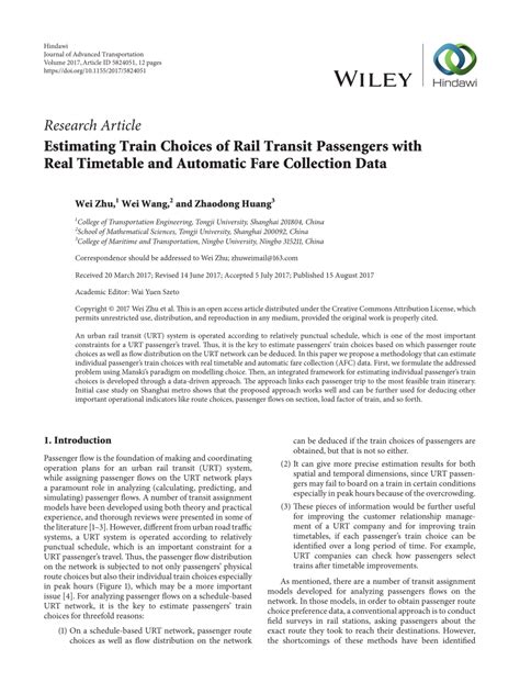 Pdf Estimating Train Choices Of Rail Transit Passengers With Real