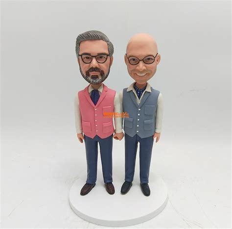 Gay Cake Topper Wedding Bobblehead Same Sex Wedding Cake Etsy