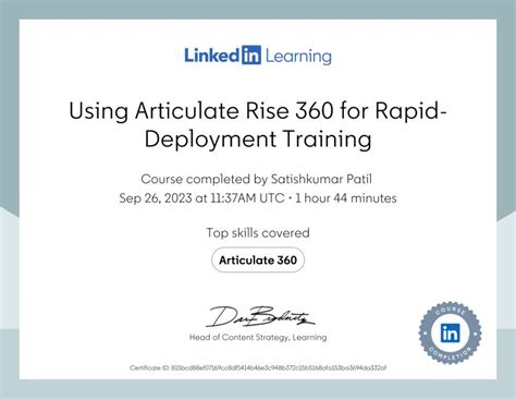 Satishkumar Patil On Linkedin Certificate Of Completion