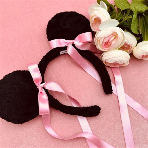 Mickey Ears With Ribbon Etsy