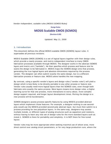 Pdf Design Rules Mosis Scalable Cmos Scmos · Pdf Filedesign Rules