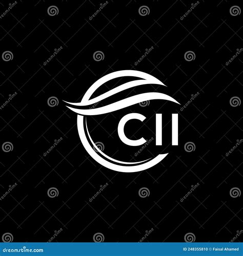 Cii Letter Logo Design On Black Background Cii Creative Circle Letter