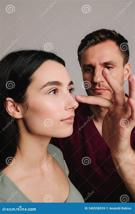 Rhinoplasty Woman Is Going Through Nose Surgery To Constantly Remove