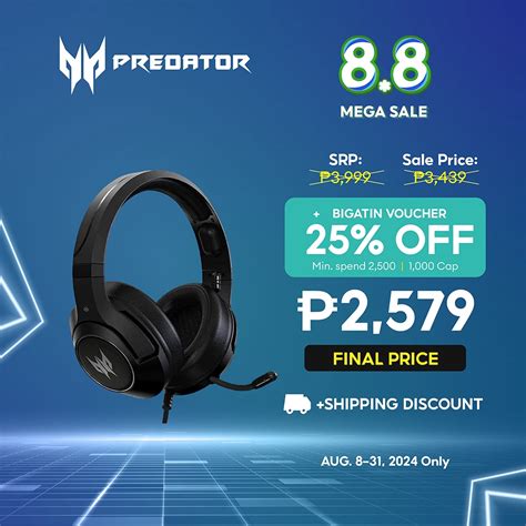 Acer Predator Galea 350 Phw920 Noise Cancelling Microphone Wired Over