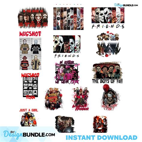 Horrorr Character Friend Halloween Bundle Png Designs Instant Download