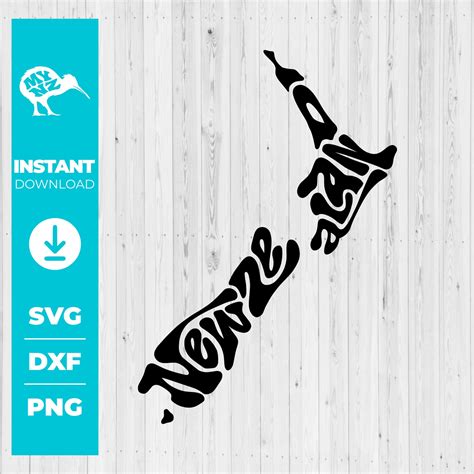 Funky New Zealand Svg Kiwiana Svg New Zealand Map Aotearoa Map Nz