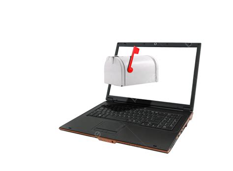 Mailbox Flying Out Of Laptop Screen Concept Received Envelope Coming