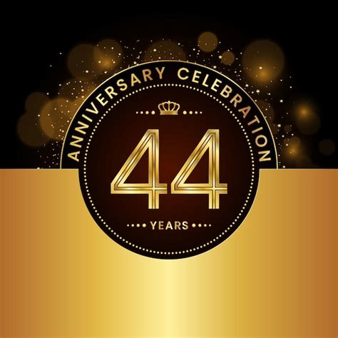 Diseño De Plantilla De Celebración Del 44 Aniversario En Color Dorado