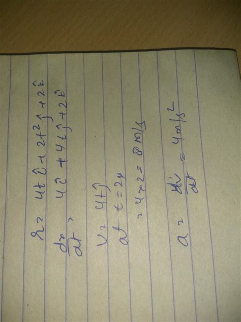 Problems The position of a particle is given by ř tî t Â m Where t is in second a