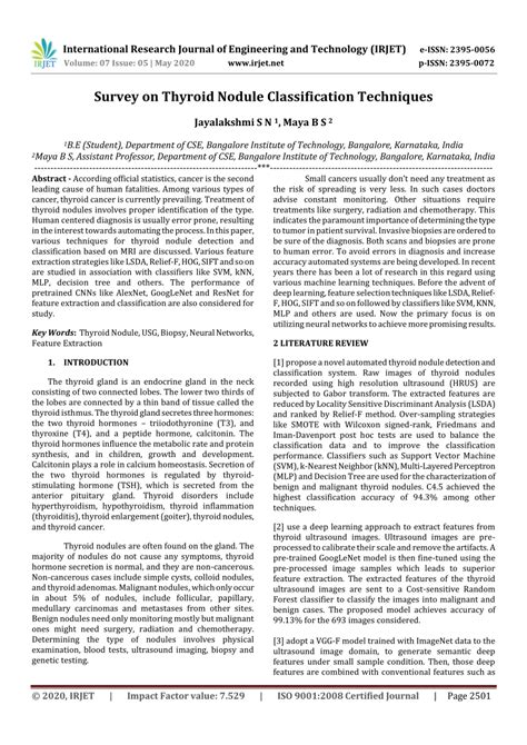 PDF Survey On Thyroid Nodule Classification Techniques