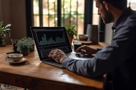 Premium AI Image An Analyst Working In His Laptop With Graph And Figure On His Working Desk