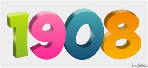 1908 Text Effect And Logo Design Number