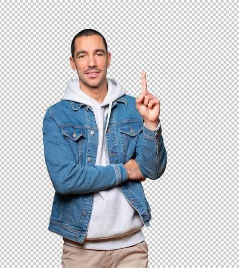 Premium Psd Young Man Making A Number One Gesture