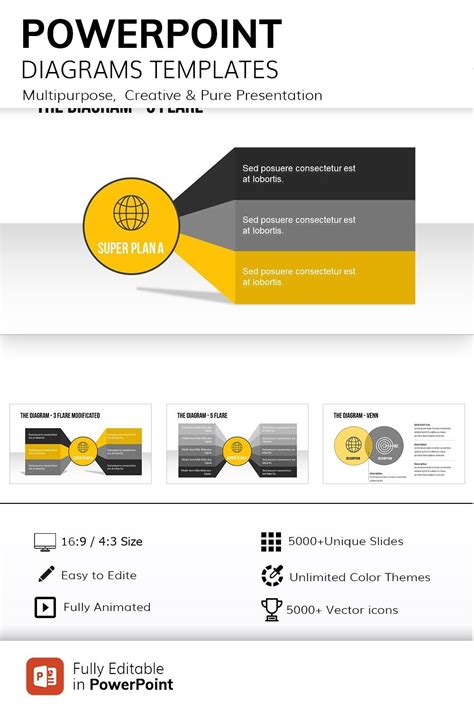 Flare Venn Powerpoint Diagram